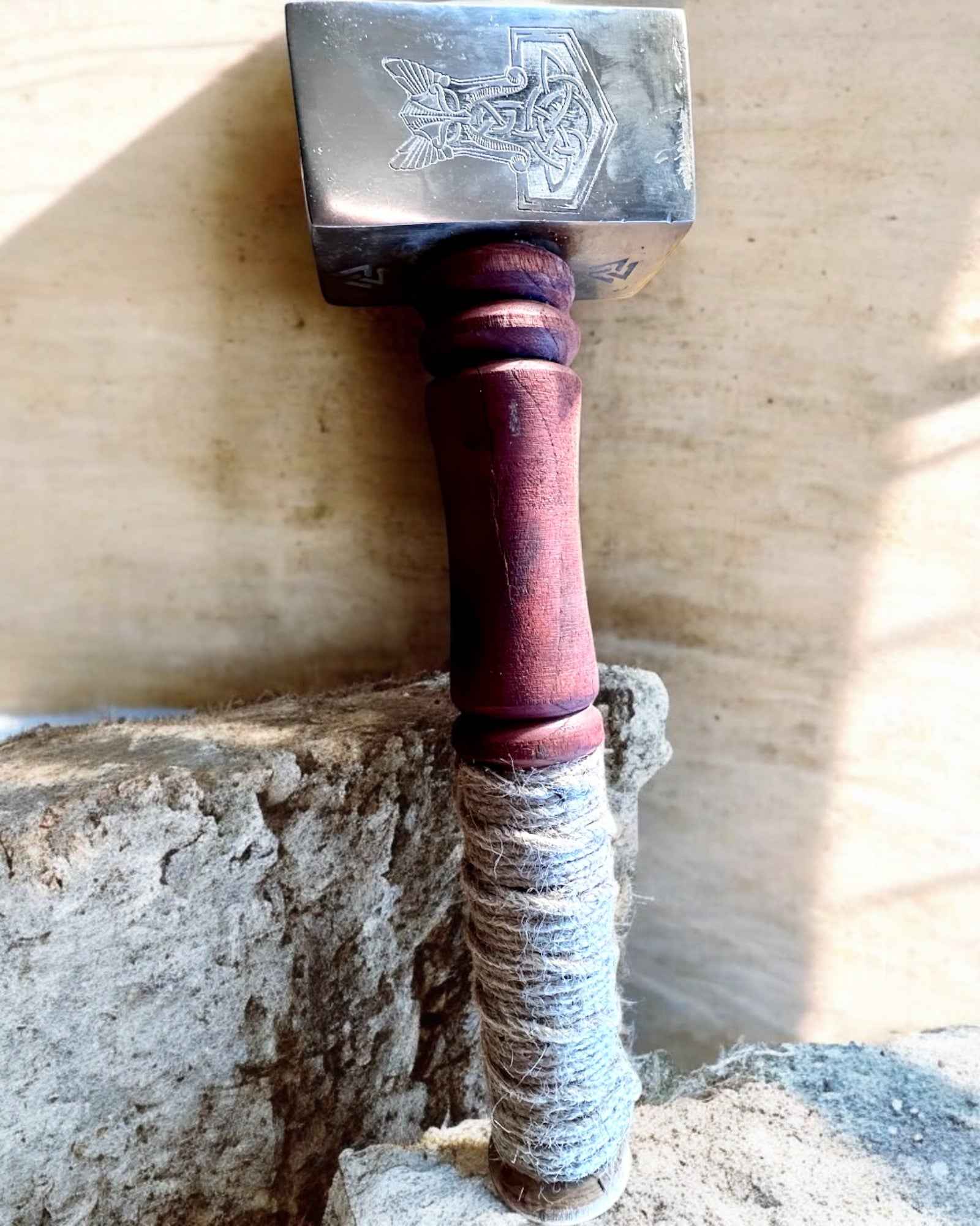 Mjölnir Hammer of the Skalds – 33 cm, Hand-Forged Viking Hammer with E ...